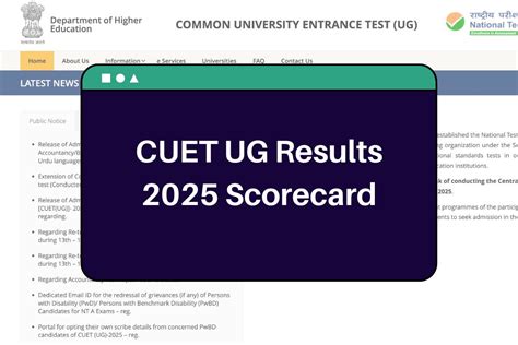 Cuet Ug Results 2025 Undergraduate Scorecard Available