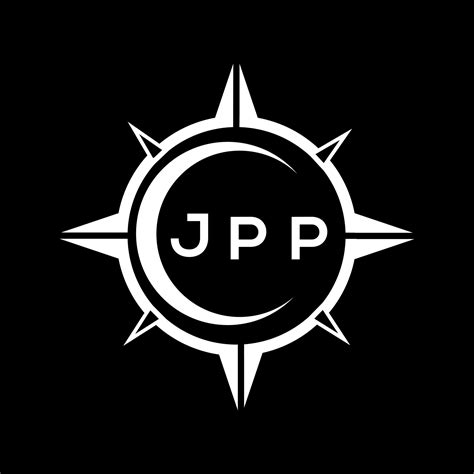 Jpp Abstract Technology Circle Setting Logo Design On Black Background