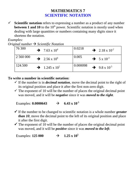 Scientificnotation Worksheet Pdf