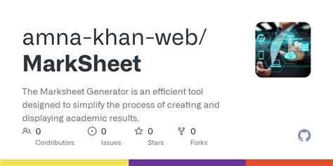 Github Amna Khan Webmarksheet The Marksheet Generator Is An Efficient Tool Designed To