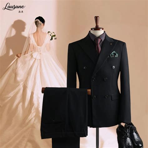 Lausanne高定西装套装：新郎伴郎必备，高级感爆棚的双排扣西服三件套！ 西服套装 淘宝好物网