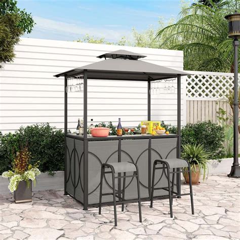 3 Piece Grill Gazebo And 2 Bar Stools Wbar Table Sale Price And Reviews