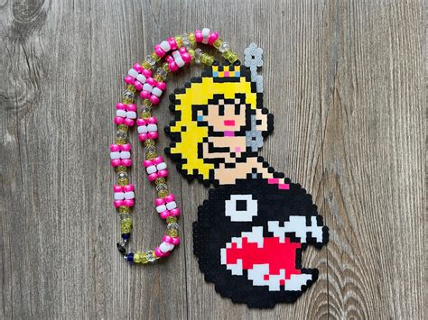 Princess Peach Wrecking Ball Perler Necklace 3 By Leakypixels On Deviantart