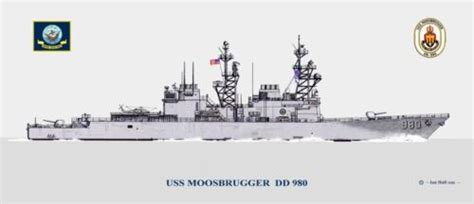 Uss Moosbrugger Dd 980 Ship Print Us Navy Ebay