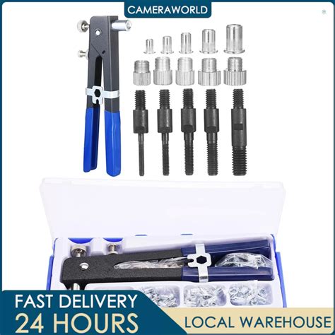 86pcs Rivet Nut Tool Kit Set Blind Rivet Nut Hand Riveter Wrench