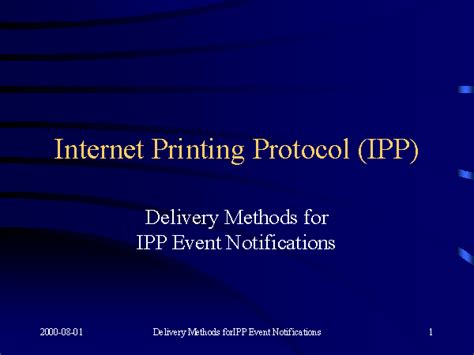 Internet Printing Protocol Ipp