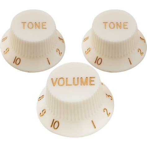 Electric Guitar Knobs Strat Style Aged White Metric Control Volume Tone