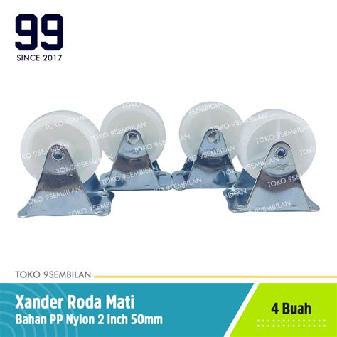 Jual Xander Roda Nylon Pp Mati 50 Mm 2 Inch 4pcs Set Etalase Troli Putih Shopee Indonesia