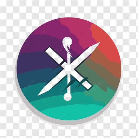 Button With A Knife And Sword Logo Vector A Simplistic Colorful Icon