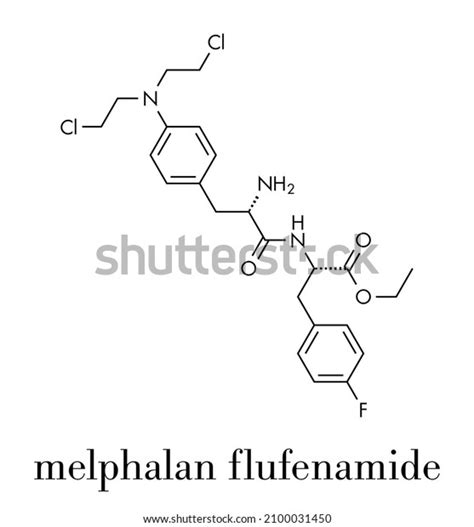Melphalan Flufenamide Cancer Drug Molecule Skeletal Stock Vector