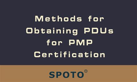 Methods For Obtaining Pdus For Pmp Certification