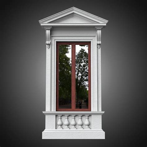 Classical Window With Pedestal And Pointed Pediment 3d Model Cgtrader