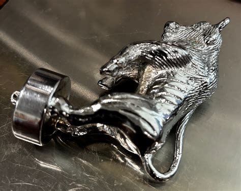 Cast Metal Bison Hood Ornament Real Chrome Plated Herd Wear