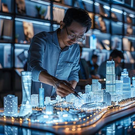 Smart City Engineer Designing Urban Solutions Premium Ai Generated Image