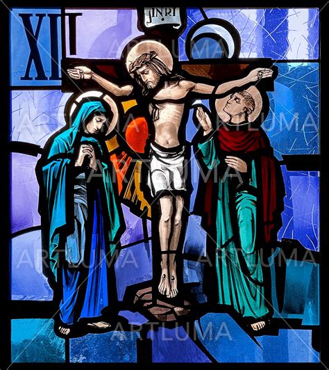 Stations Of The Cross 12th Station Stain Glass Artluma