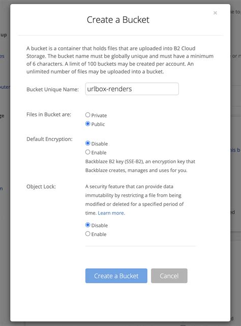 configuring backblaze b2 urlbox
