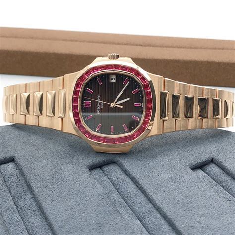Patek Philippe Nautilus Ruby Bezel Watch Iced Out Patek Patek Phil