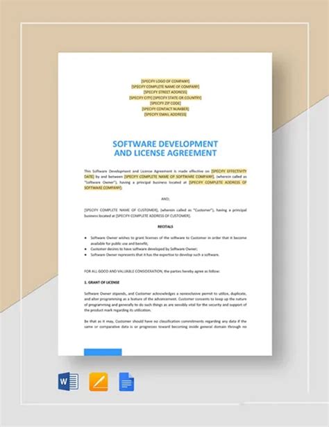 Software Agreement Template