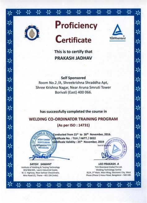 Wps Pqr Welder Qualificationcertification Consultancy At ₹ 12500