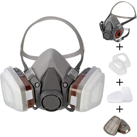 7in1 6200 N95 Grade Anti Gas Anti Poison Mask Half Face Safety