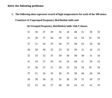 solved solve the following problems 1 the following data