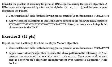 Solved Consider The Problem Of Searching For Genes In DNA Chegg