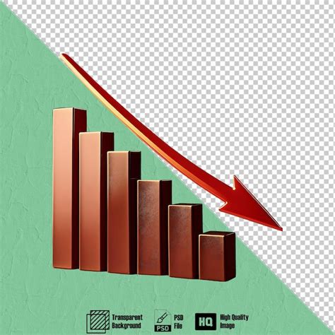 Premium Psd Decreasing Chart With Red Arrow Symbol Isolated On Transpatent Background
