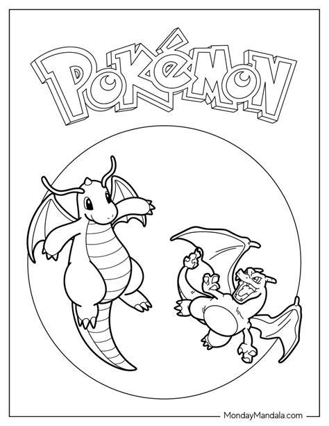 Pokemon Dragonite Coloring Sheet