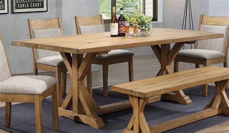 Coaster Douglas Rectangular Dining Table Vintage White Oak 107221 At