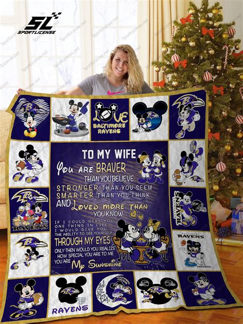 Buy Bl Baltimore Ravens To My Wife Quilt Blanket And Quilt Bedding Set