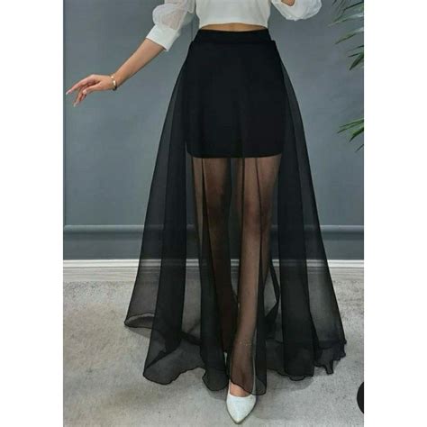 Jual Rok Sifon Lebar Smoke Terawang Casual Formal Maxi Skirt Shopee Indonesia