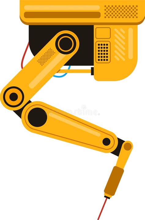 Yellow Robotic Arm Using A Laser Showcasing Automation In Industrial