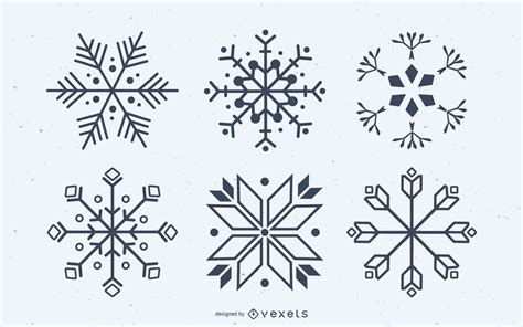 Snowflake Silhouettes Vector Set Vector Download