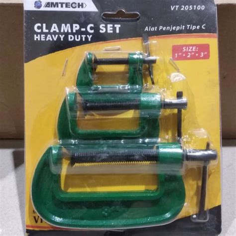 Promo Amtech Klem C Set 1 2 3 Inch Klem C Set Isi 3 Pcs Clamp C Isi