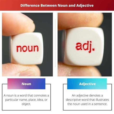 Noun Vs Adjective Difference And Comparison