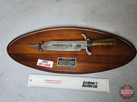 Bowie Knife Mounted On Oval Plaque Reproduction Of C1830 Jim Bowie Knife