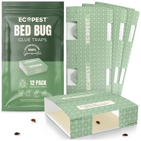Ecopest Bed Bug Glue Traps 12 Pack Indoor Sticky Interceptor