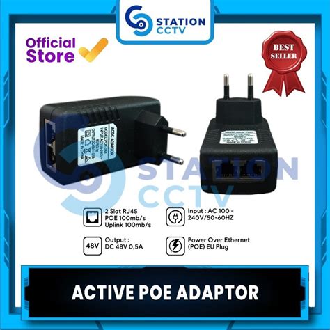 Jual Adaptor Poe 2 Uplink 48v 05a Active Poe Adaptor 25 Watt