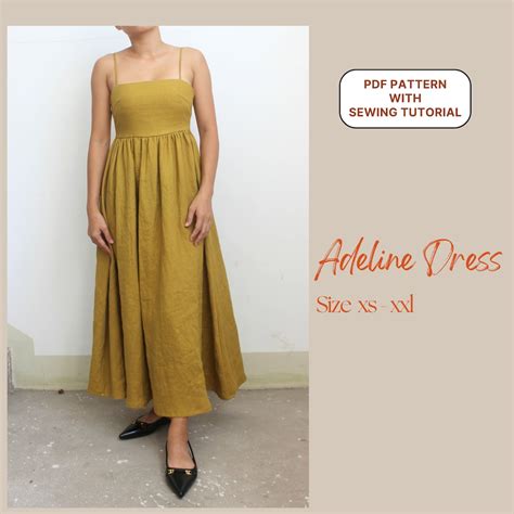 Ariel Dress Pdf Sewing Pattern Simple Dress Pattern Etsy Uk