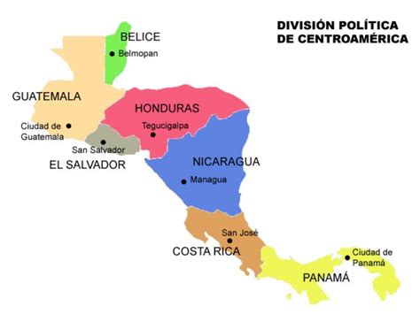 Países De América Central Y Sus Capitales Listas Y Mapas