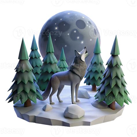 Magnificent Modern Extraordinary Vintage A Lone Wolf Howling At The