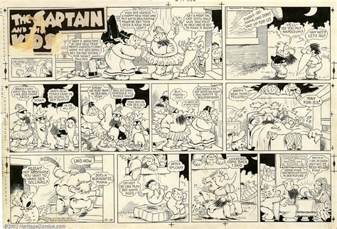 Rudolph Dirks Original Comic Strip Art For The Captain And The Lot