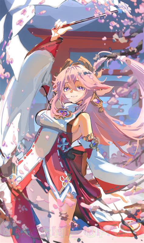 Yae Miko Genshin Impact Drawn By Mochiupamo Danbooru