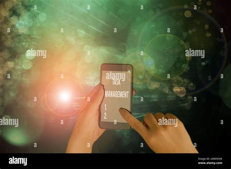 Writing Note Showing Task Management Business Concept For The Process Of Managing A Task