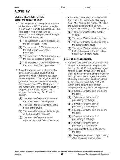 Algebra Assessment Pdf Pdf Teaching Mathematics