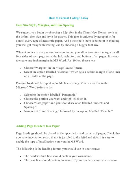 32 College Essay Format Templates And Examples Templatearchive