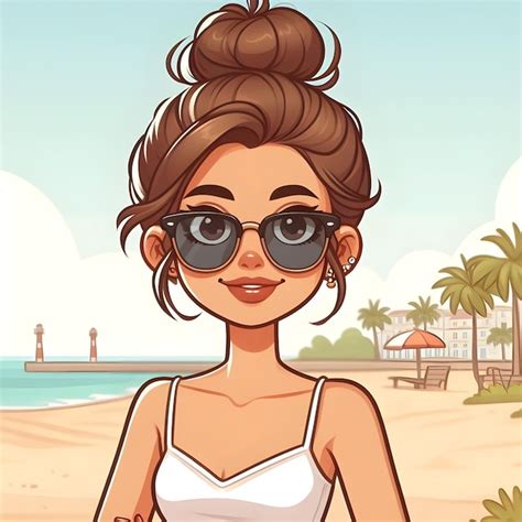 Premium Ai Image Beach Girl