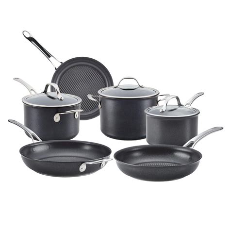 Black Anolon 6 Pack X Seartech Ultra Durable Non Stick Cookware Set