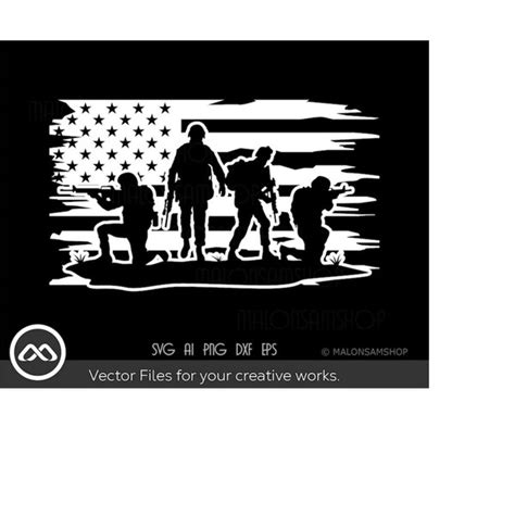 Us Military Svg Silhouette 2 Soldier Svg Military Png Mi Inspire