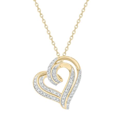 Cali Trove Diamond Heart Pendant Necklace For Women 12 Ct Natural